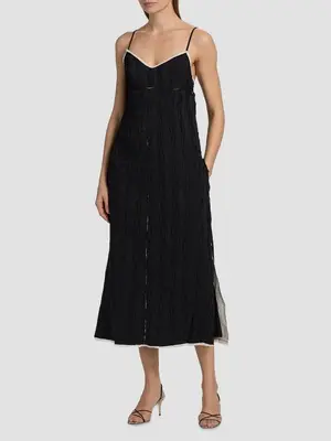 Simkhai Leah Wavy Midi-dress - Black Multi