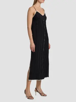 Simkhai Leah Wavy Midi-dress - Black Multi