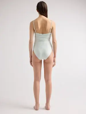 Simkhai Laine Ruched One-piece Swimsuit - Mint