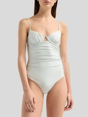Simkhai Laine Ruched One-piece Swimsuit - Mint