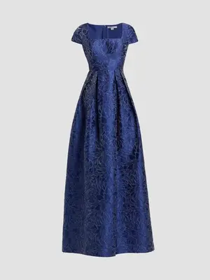 KAY UNGER Ophelia Jacquard Gown - Navy