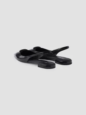 Prada Brushed Leather Slingback Ballerinas