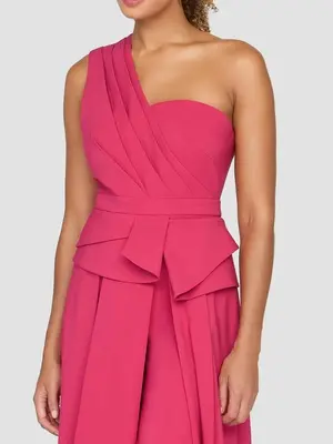 KAY UNGER Everette One-shoulder Walk-thru Jumpsuit
