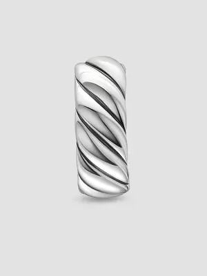 David Yurman Sculpted Cable Hoop Earring In Sterling 12.8mm