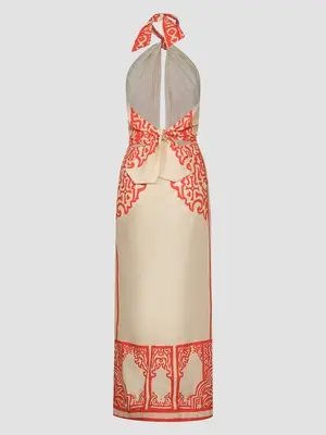 Johanna Ortiz Sunset Script Halter Maxi Dress