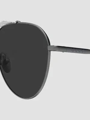 Gucci Bamboo Metal 60mm Pilot Sunglasses