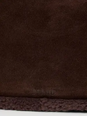 Staud Medium Harlow Shearling-trim Suede Bag