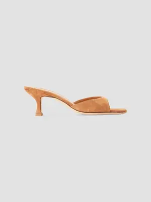Staud Brigitte 55mm Suede Mules - Tan
