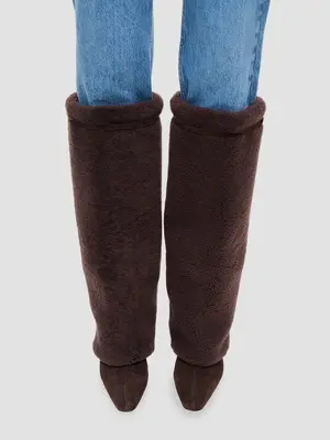 Staud Wally 90mm Shearling Foldover Boots