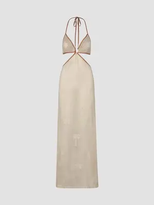 Johanna Ortiz Playa Grande Ebb And Flow Cotton Maxi Dress - Ecru