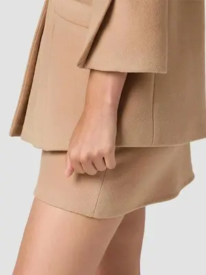 Miu Miu Waxed Double Wool Mini-skirt - Brown