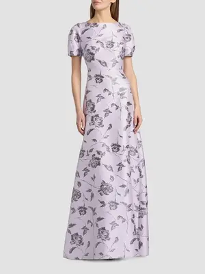 KAY UNGER Joyce Floral Jacquard Gown