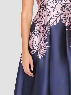 KAY UNGER Evaline Satin Tea-length Dress