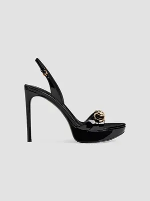 Gucci Donna 105mm Horsebit Platform Sandal - Black