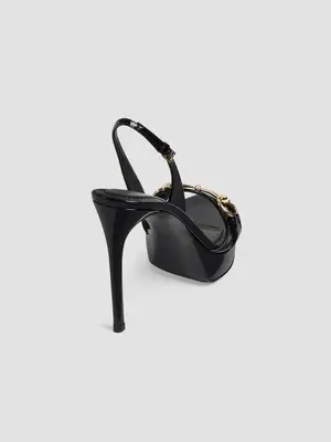Gucci Donna 105mm Horsebit Platform Sandal - Black