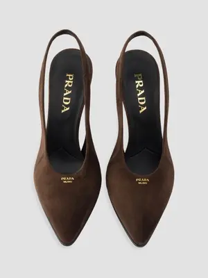 Prada Suede Leather Slingback Pumps