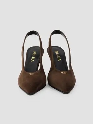 Prada Suede Leather Slingback Pumps