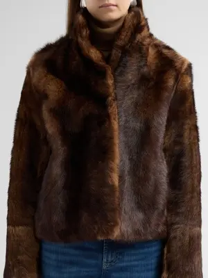 YVES SALOMON Fur-effect Shearling Coat