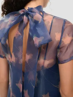 Staud Calluna Ruffled Sheer Floral Organza Gown
