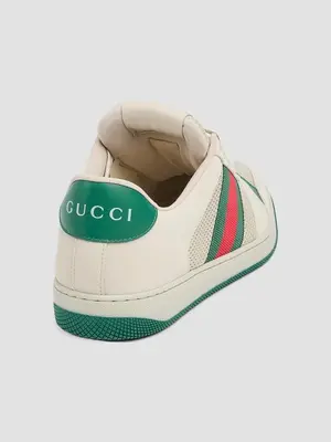 Gucci Screener Leather & Mesh Low-top Sneakers - Sand