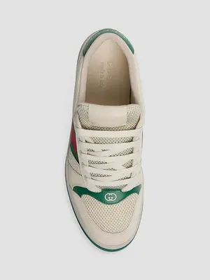 Gucci Screener Leather & Mesh Low-top Sneakers - Sand