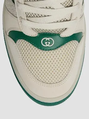 Gucci Screener Leather & Mesh Low-top Sneakers - Sand