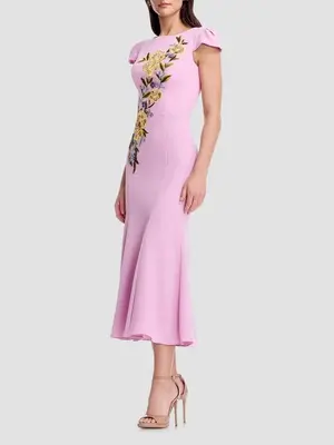 Dress The Population Sheryl Embroidered Midi-dress