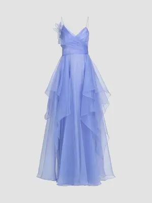 Theia Adessia Strapless Tiered Gown