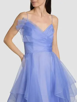 Theia Adessia Strapless Tiered Gown