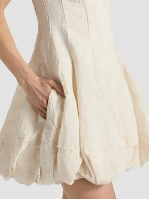 Simkhai Nattie Textured Bubble Minidress - White Multi
