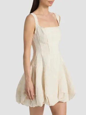 Simkhai Nattie Textured Bubble Minidress - White Multi