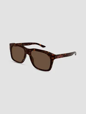 Gucci Flag 55mm Square Sunglasses - Brown