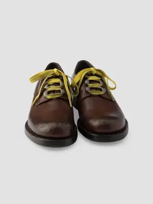 Prada Antiqued Leather Lace-up Shoes - Brown