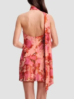 Dress The Population Lily Flower Halterneck Minidress