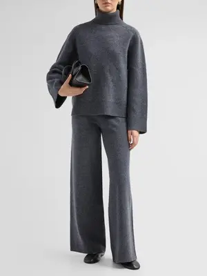 YVES SALOMON Knit Wide-leg Pants