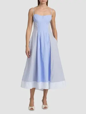 Simkhai Chamberlain Cotton Mixed Stripe Midi-dress