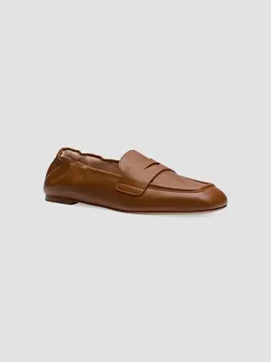 STUART WEITZMAN Bryant Leather Penny Loafers - Boho Tan