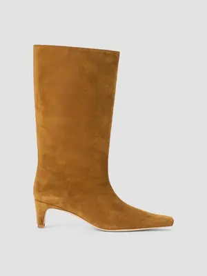 Staud Wally 55mm Midcalf Suede Knee Boots - Tan