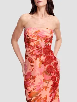 Dress The Population Kinley Floral Strapless Gown