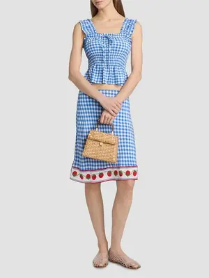 Rails Donna Peplum-waist Sleevleless Gingham Crop Top