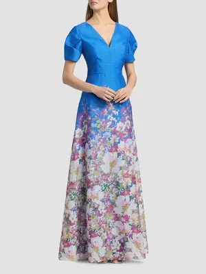 KAY UNGER Carlotta Floral Organza Gown