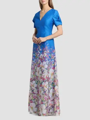 KAY UNGER Carlotta Floral Organza Gown