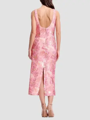 Dress The Population Leo Floral Sequined Midi-dress