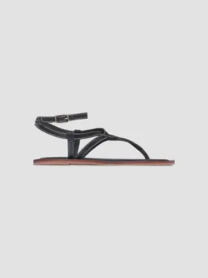 Bernardo Mallorie Ankle Strap Thong Sandals - Black