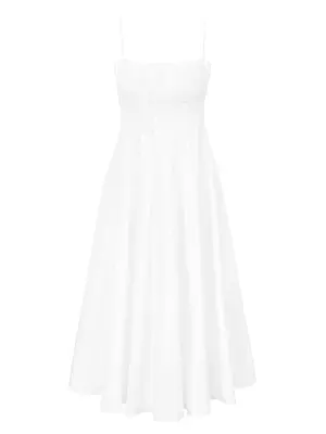 Staud Wylie Stretch-cotton Midi-dress - White