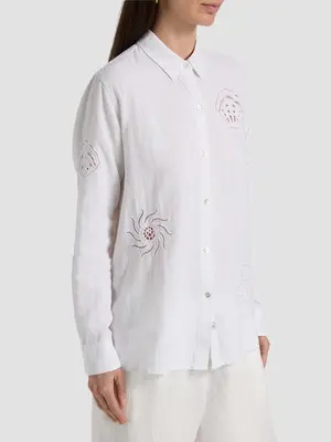 Rails Charli Eyelet Embroidered Linen-blend Shirt