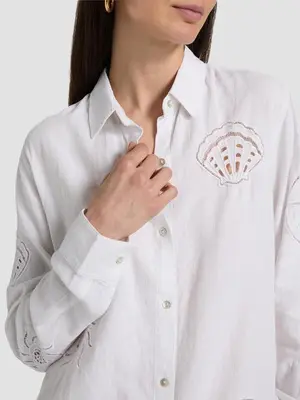 Rails Charli Eyelet Embroidered Linen-blend Shirt