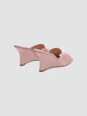 STUART WEITZMAN Vinnie 85mm Patent Leather Wedge Mules
