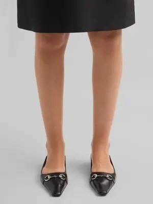 Gucci Vittoria Leather Ballet Flats
