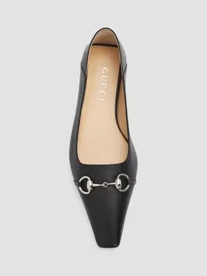 Gucci Vittoria Leather Ballet Flats